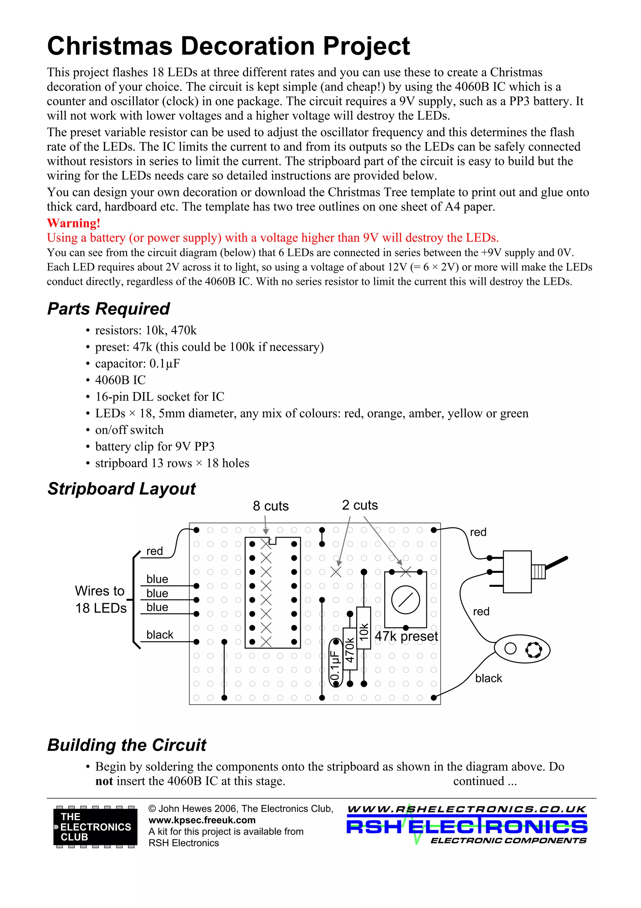 Electronic Circuit For Christmas Tree | PDF