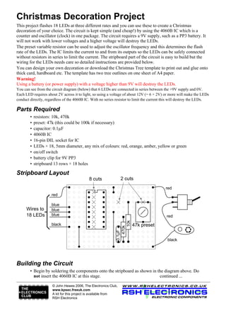 Electronic Circuit For Christmas Tree | PDF