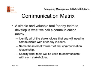 Crisis Communications_Plans and Exercises | PDF