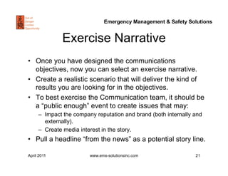 Crisis Communications_Plans and Exercises | PDF