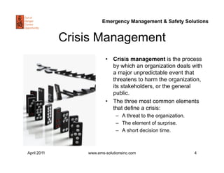 Crisis Communications_Plans and Exercises | PDF
