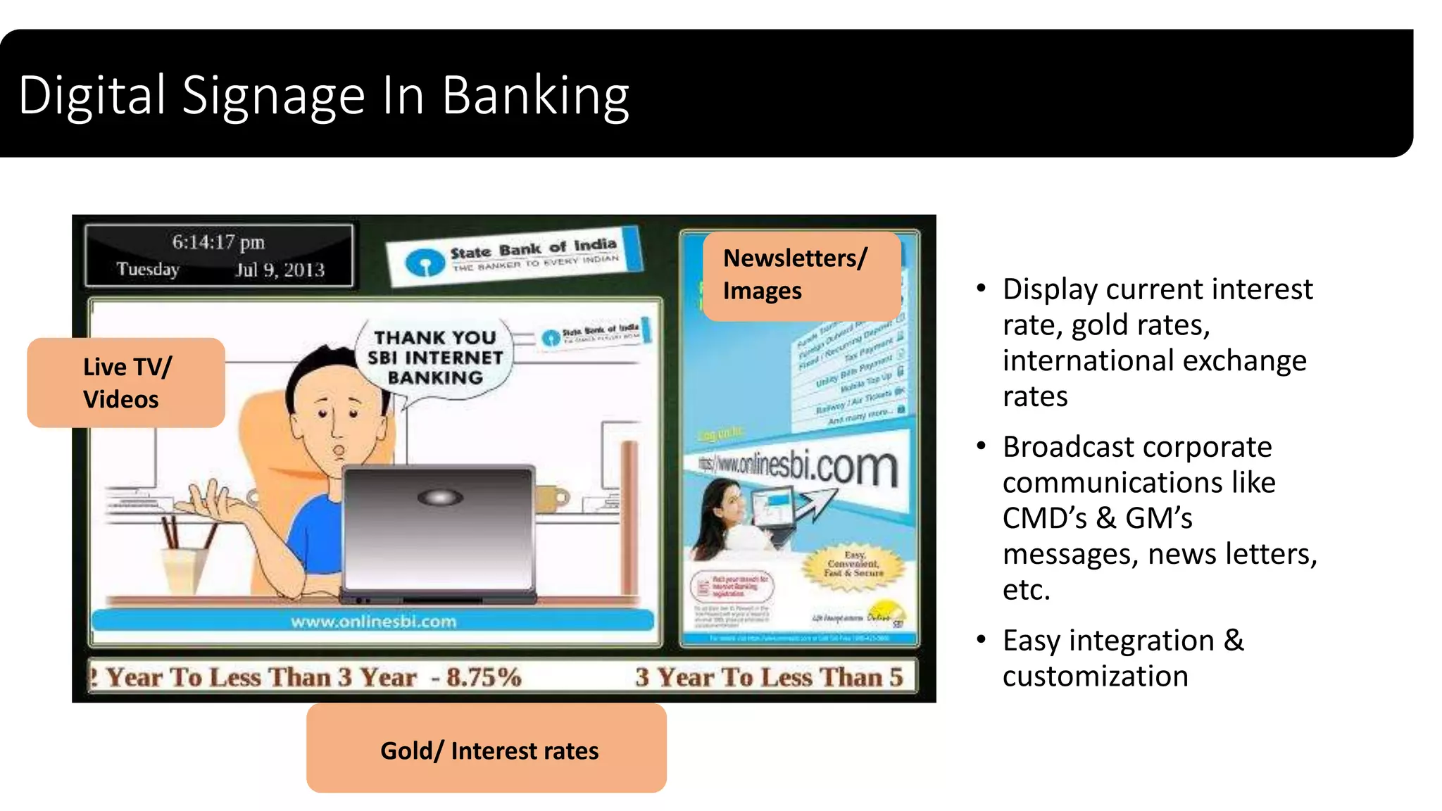 Digital Signage Solutions for Banking Industry | PPTX | Business ...