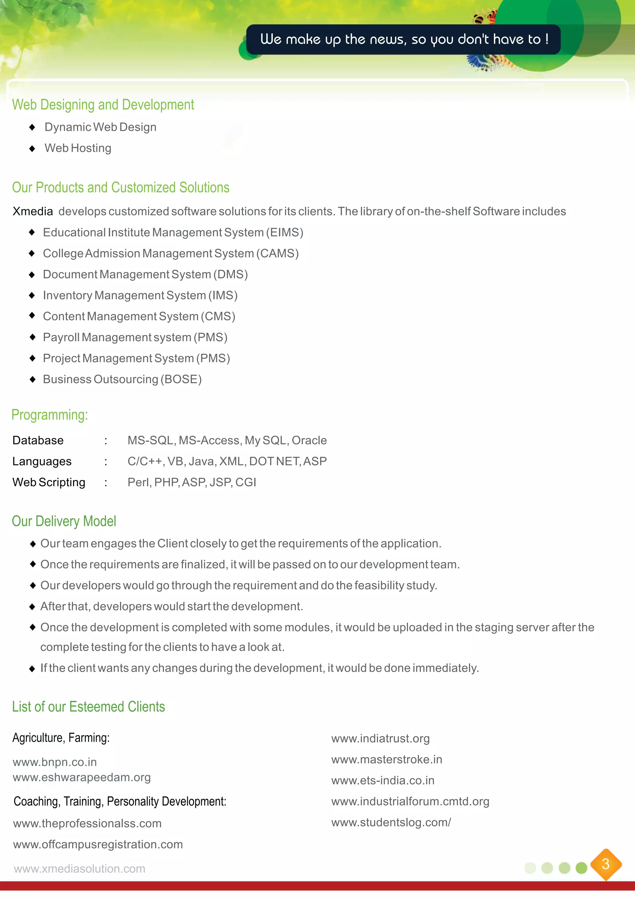 Xmedia solutions profile | PDF