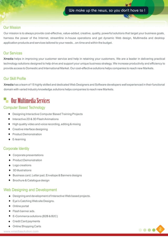 Xmedia solutions profile | PDF