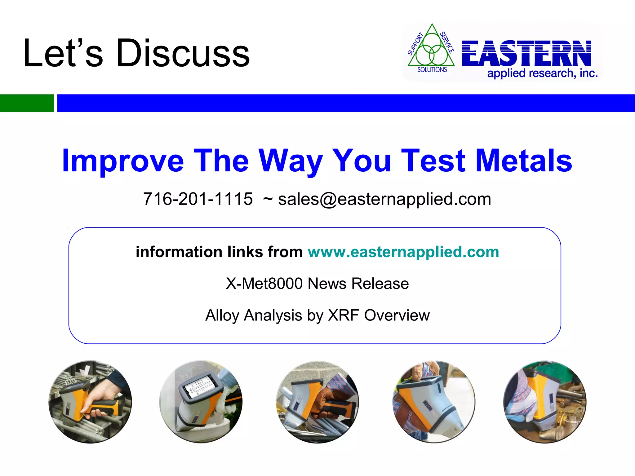 Innovation in Handheld XRF for Metals Analysis; Oxford Instruments X ...