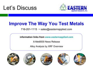 Innovation in Handheld XRF for Metals Analysis; Oxford Instruments X ...