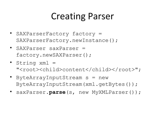 JSR 172: XML Parsing in MIDP | PPT
