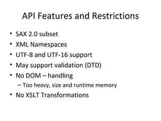 JSR 172: XML Parsing in MIDP | PPT