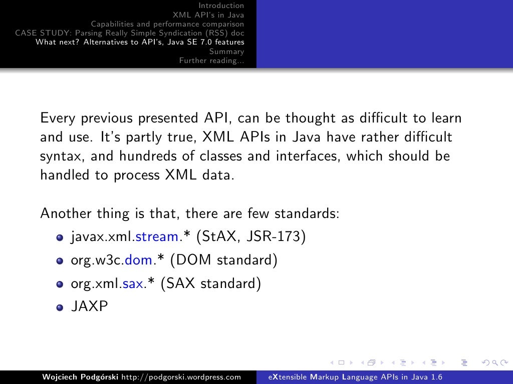 Extensible Markup Language Apis In Java 16 Simple And Efficient Xm