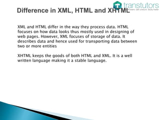 XML | Computer Science | PPTX | Web Design and HTML | Internet