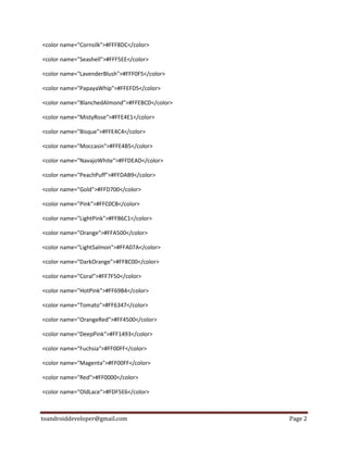 Xml color code for android | PDF