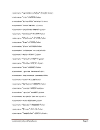 Xml color code for android | PDF