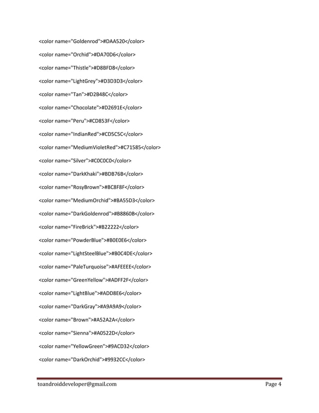 Xml color code for android | PDF
