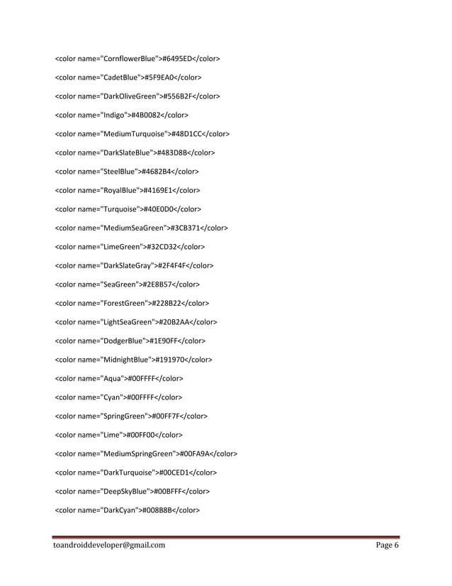Xml color code for android | PDF