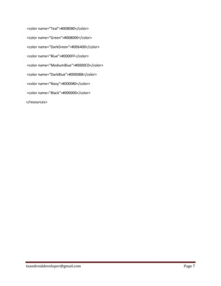 Xml color code for android | PDF