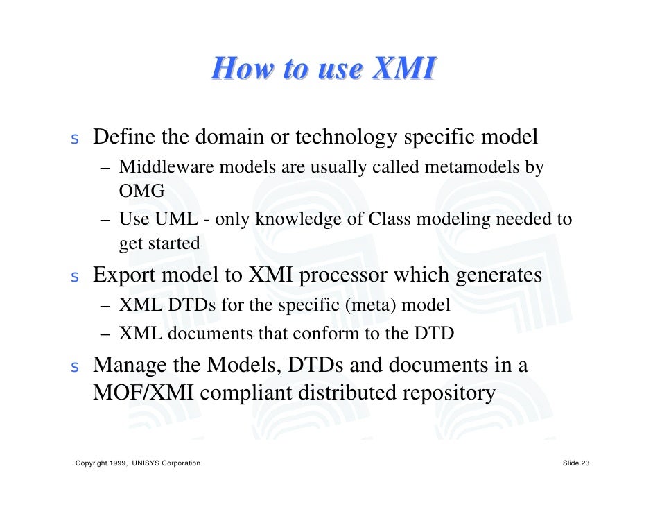 XML Metadata Interchange (XMI)
