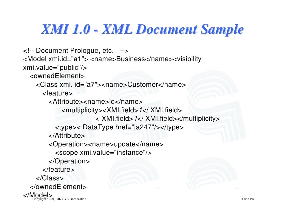 XML Metadata Interchange (XMI)