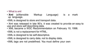 Extensible markup language ppt as part of Internet Technology | PPT