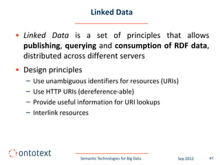 Semantic Technologies for Big Data | PDF