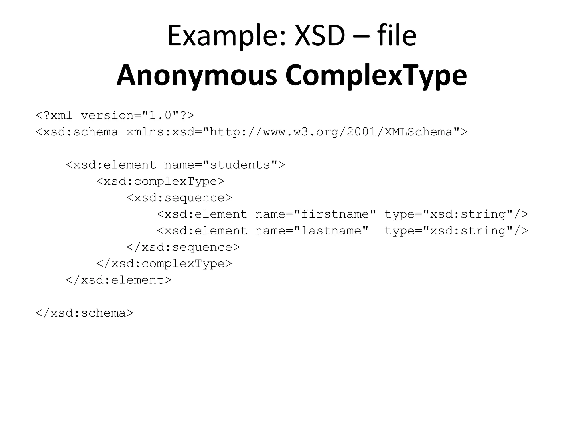 XML Schema (W3C) | PPT