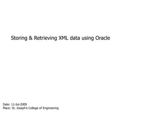 XML Data Using Oracle | PPT