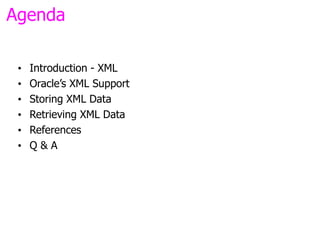 XML Data Using Oracle | PPTX