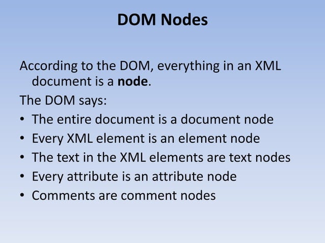 Xml Document Object Model Dom Ppt