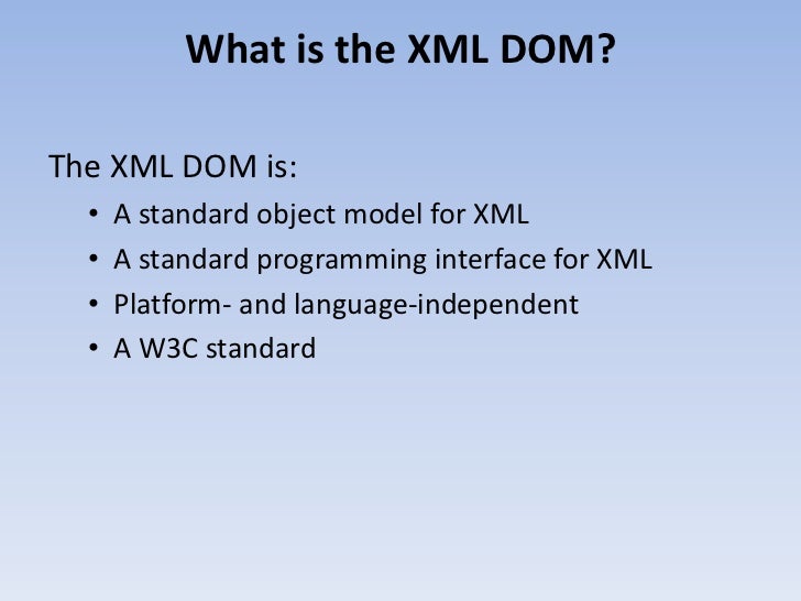 XML Document Object Model (DOM)