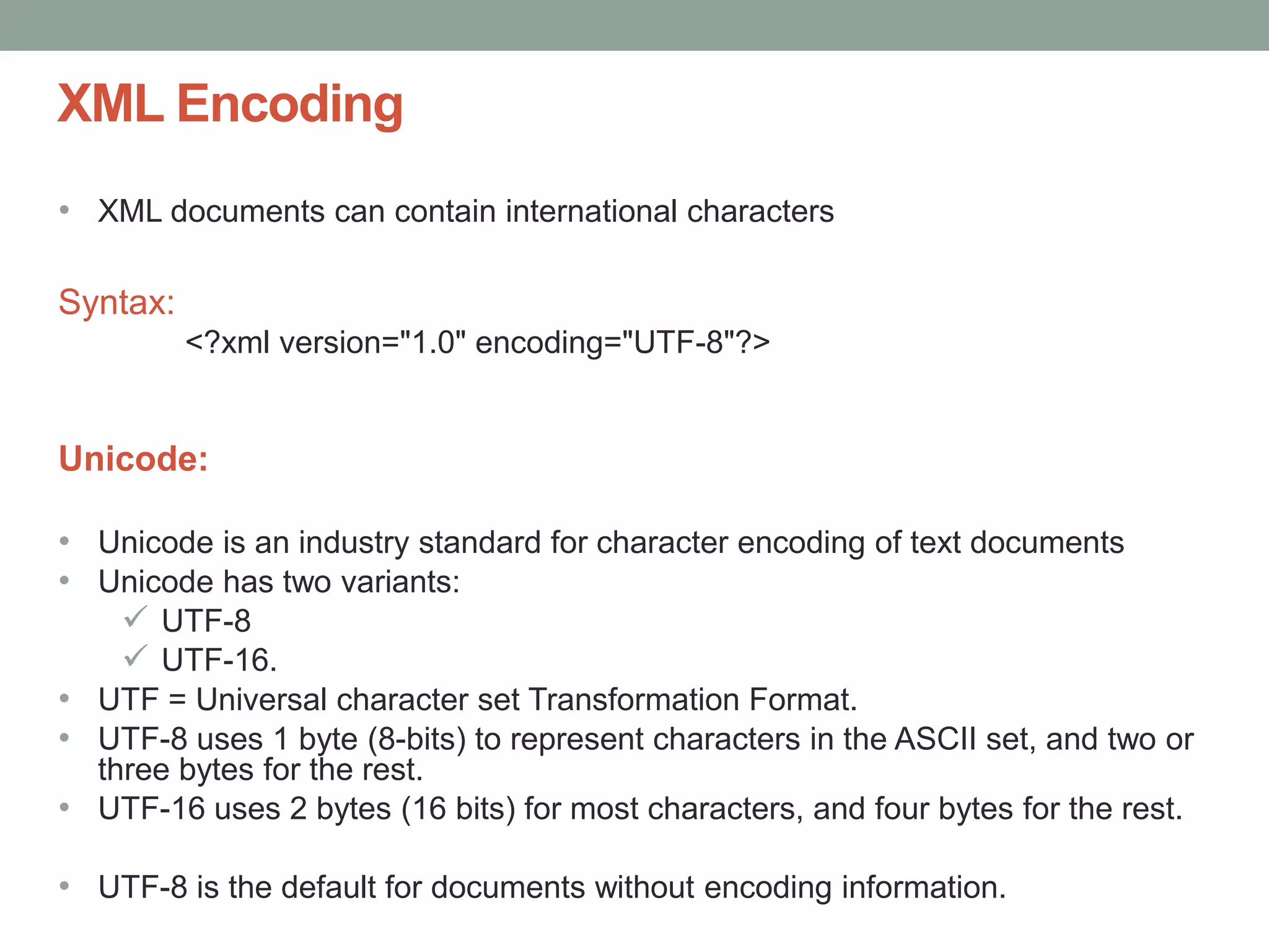 XML, DTD & XSD Overview | PPTX | Web Design and HTML | Internet