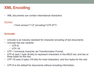 XML, DTD & XSD Overview | PPTX | Web Design and HTML | Internet