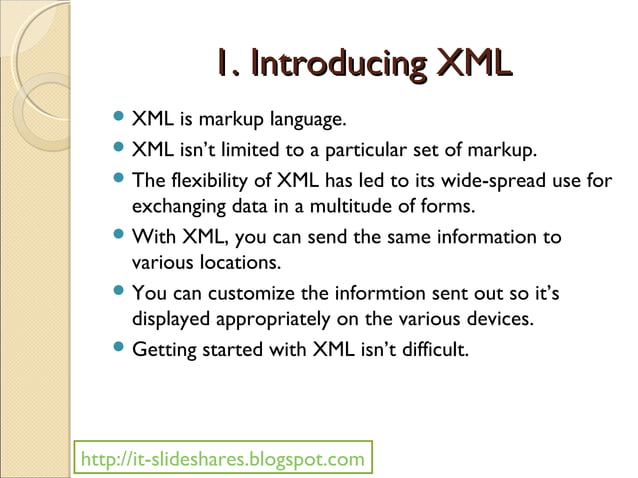Lecture 1 Getting To Know Xml Ppt 6791
