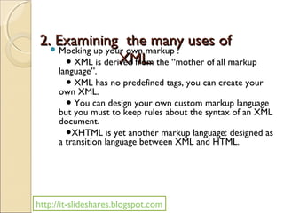 Lecture 1 - Getting to know XML | PPT
