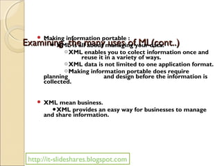 Lecture 1 - Getting to know XML | PPT