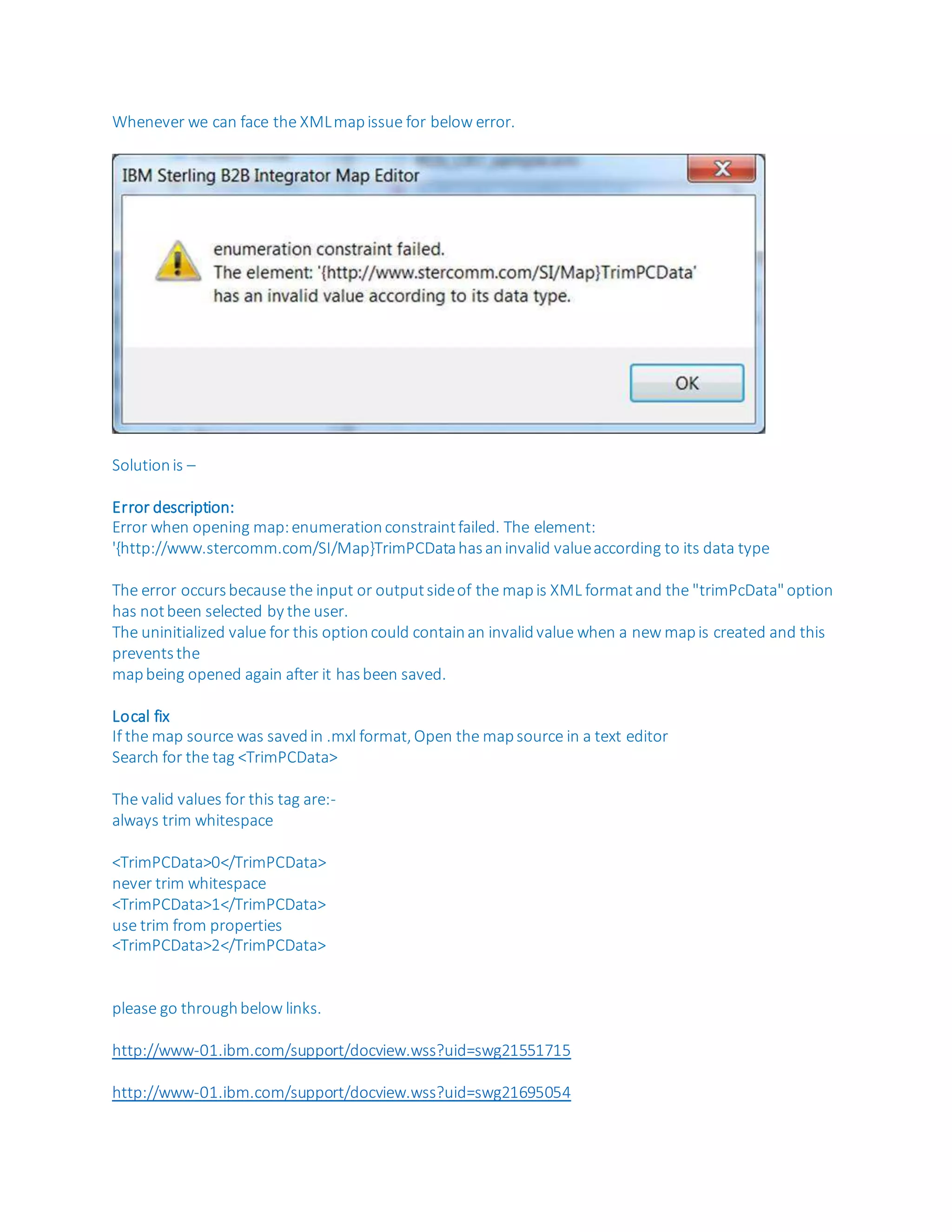 Xml map issue -enumeration constraint failed | DOCX