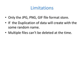 CRUD Operation of images through XML | PPTX | Databases | Computer Software and Applications