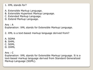 Xml ppt | PPTX | Web Design and HTML | Internet