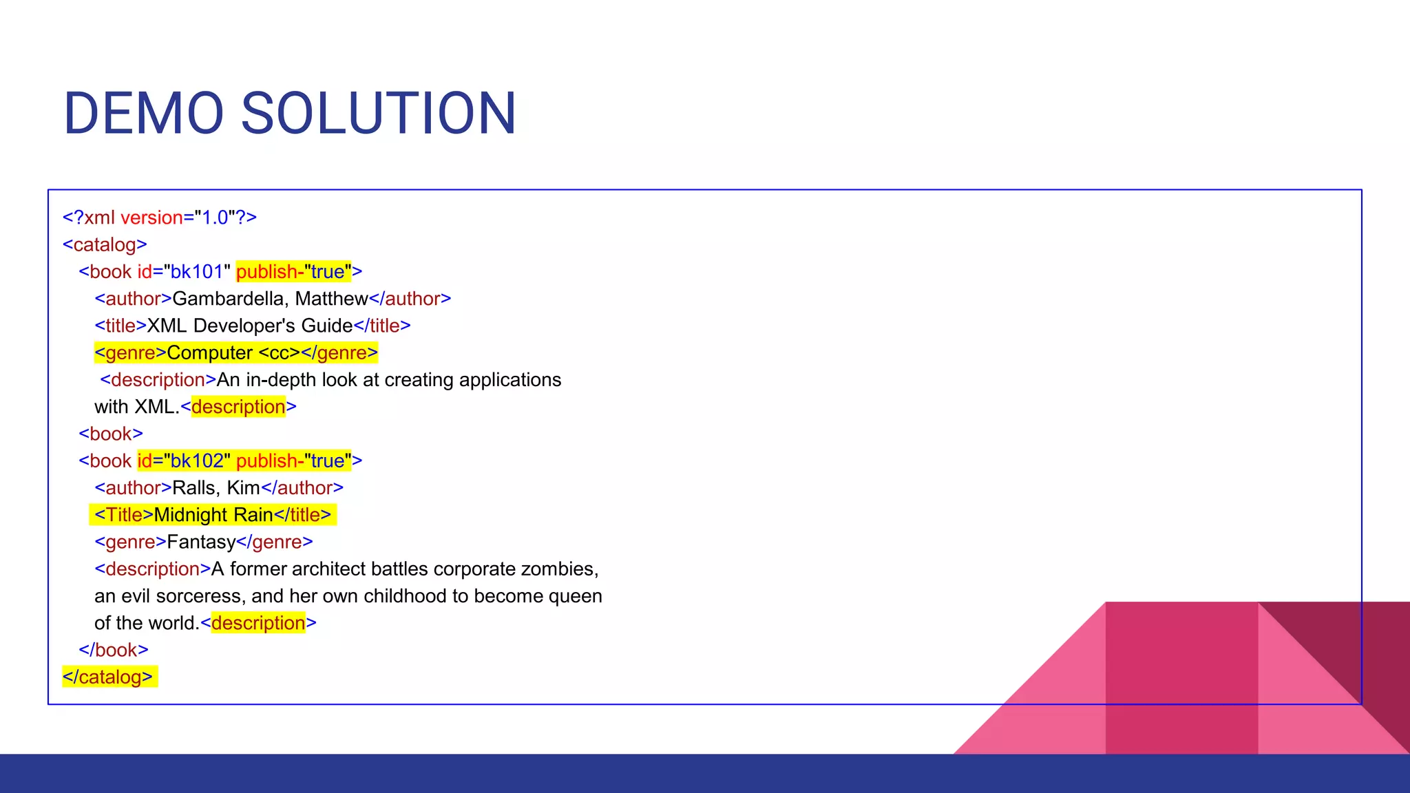 Xml presentation | PPTX