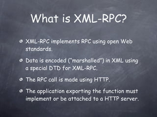 XML-RPC and SOAP (April 2003) | PPT