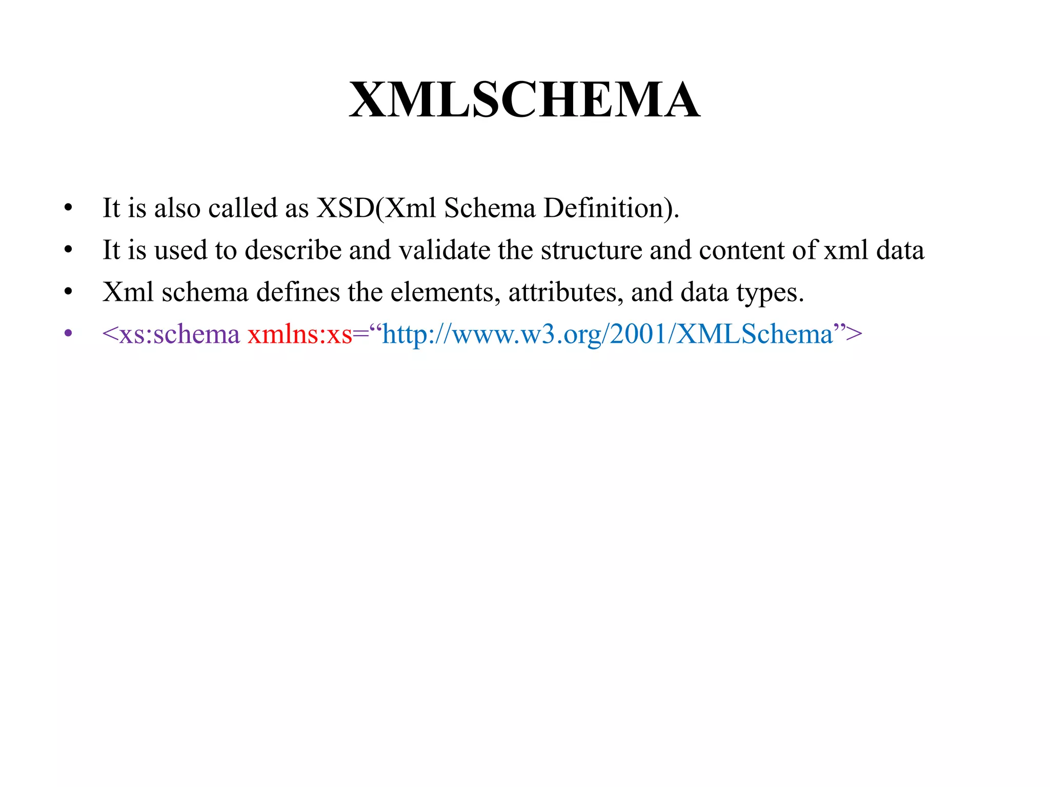 Xml schema | PPTX
