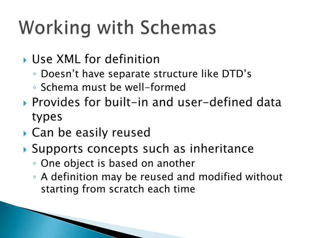 XML schemas | PPT
