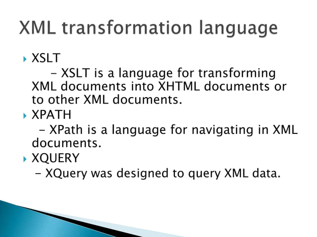 Xml Transformation Language Ppt