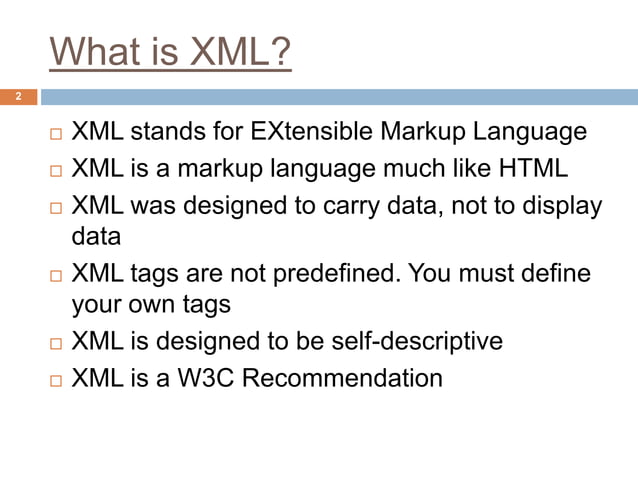 Xml tutorial | PPTX