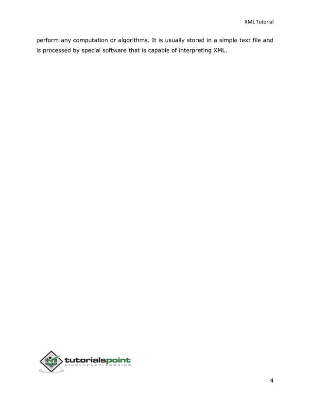 Xml Tutorial Pdf