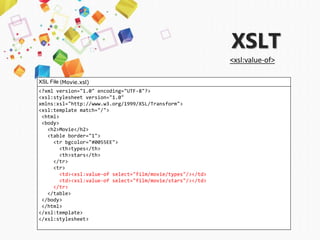 To try use XSL for display group XML file movies | PPT