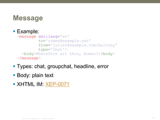 XMPP-IoT Protocol designed mainly to send mesages | PPTX