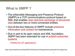 XMPP-IoT Protocol designed mainly to send mesages | PPTX