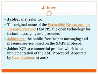 Xmpp and java | PPSX