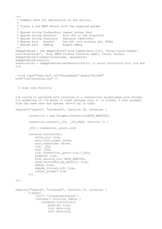 Xmpp prebind | TXT | Web Development | Internet