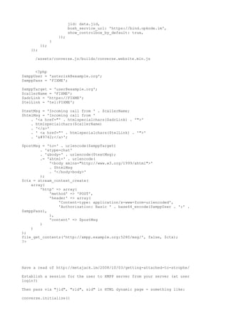 Xmpp prebind | TXT | Web Development | Internet