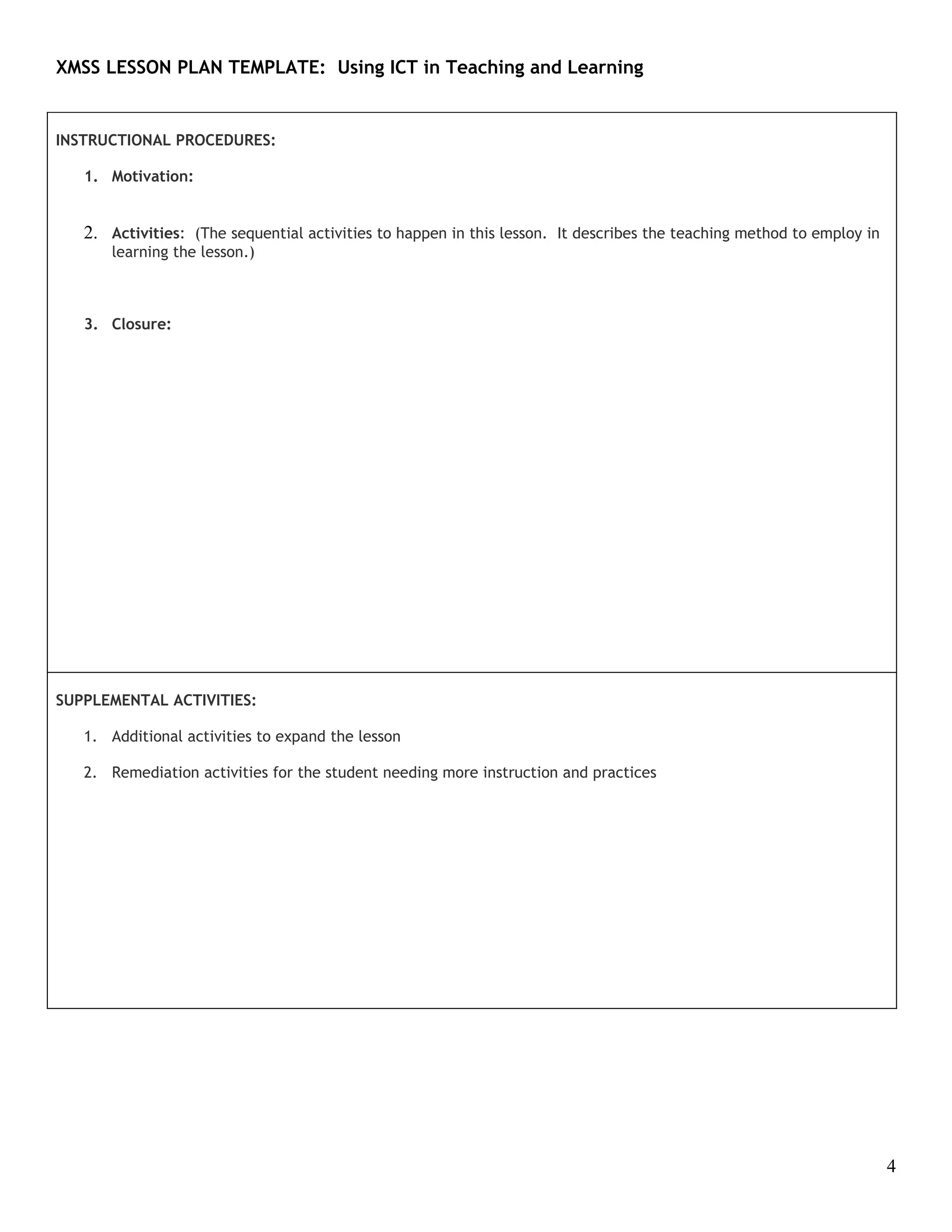 Xmss ict lesson template yip minghao | PDF
